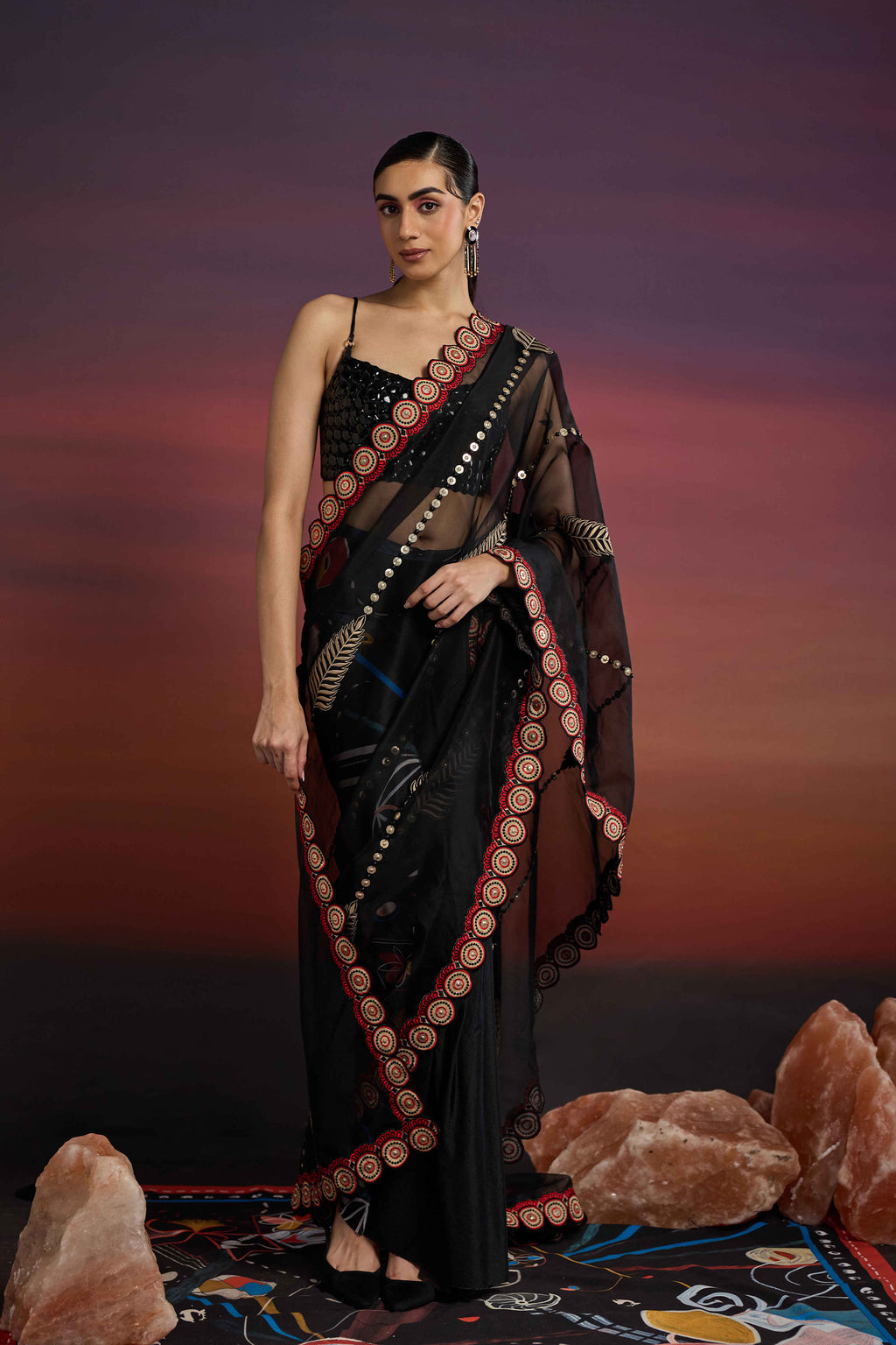 Ebony Celestique Skein Tailored Sari available only at Shivan and ...
