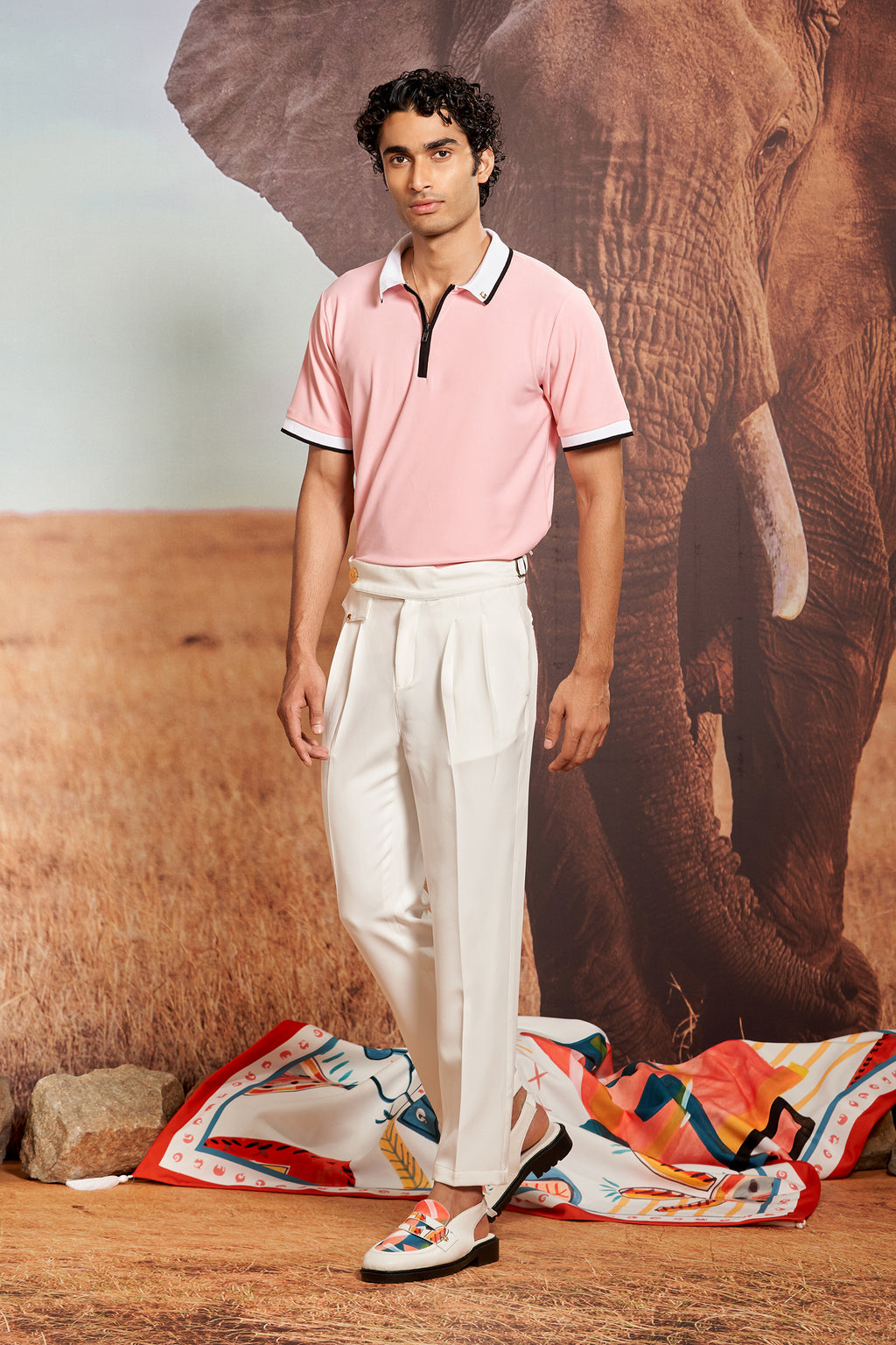 Sakura Polo with Contrast Ribbed Collar available only at Shivan and ...