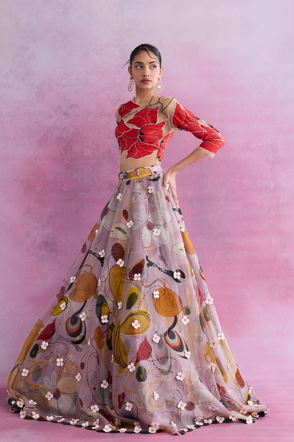 Florain Fleur Skein Lehenga with Petaline Bloom Blouse available only ...