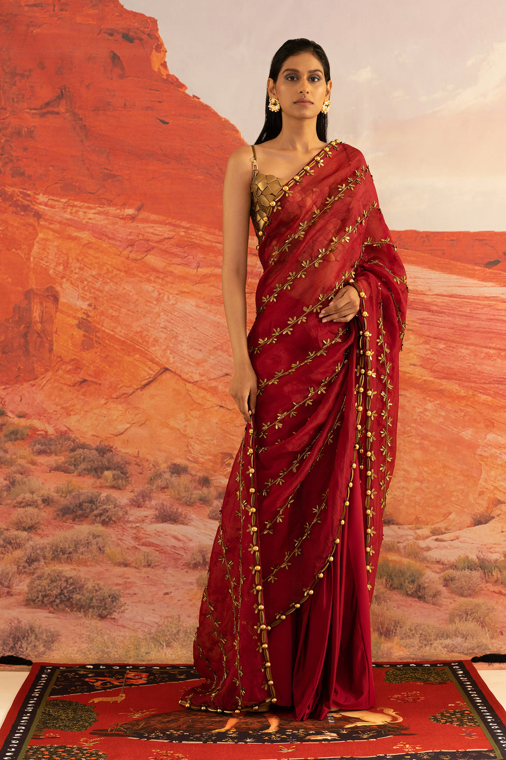 Cochinella Ivy Skein Sheer Tailored Sari available only at Shivan and ...