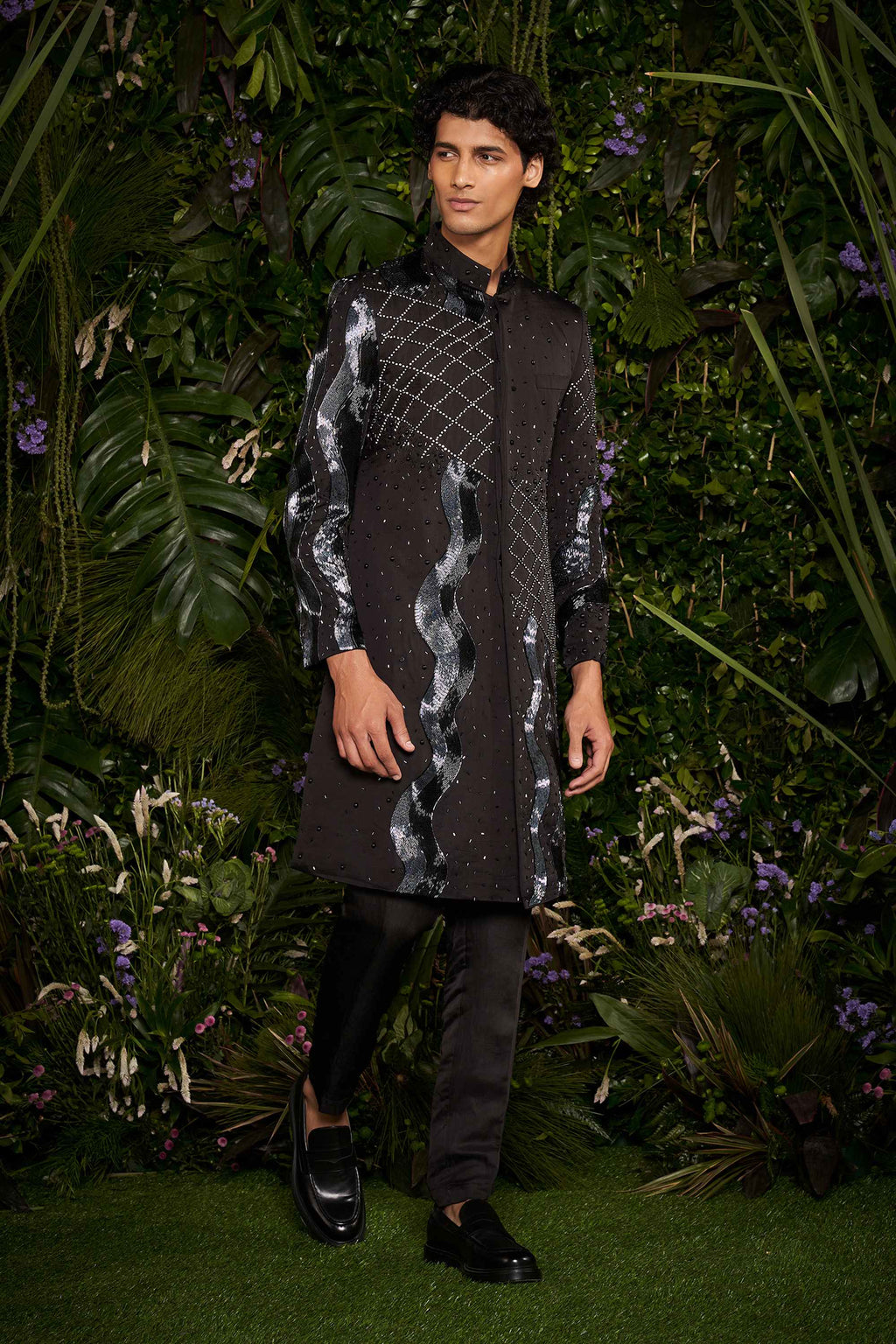 Meteor Lattice Embroidered Sherwani available only at Shivan and ...